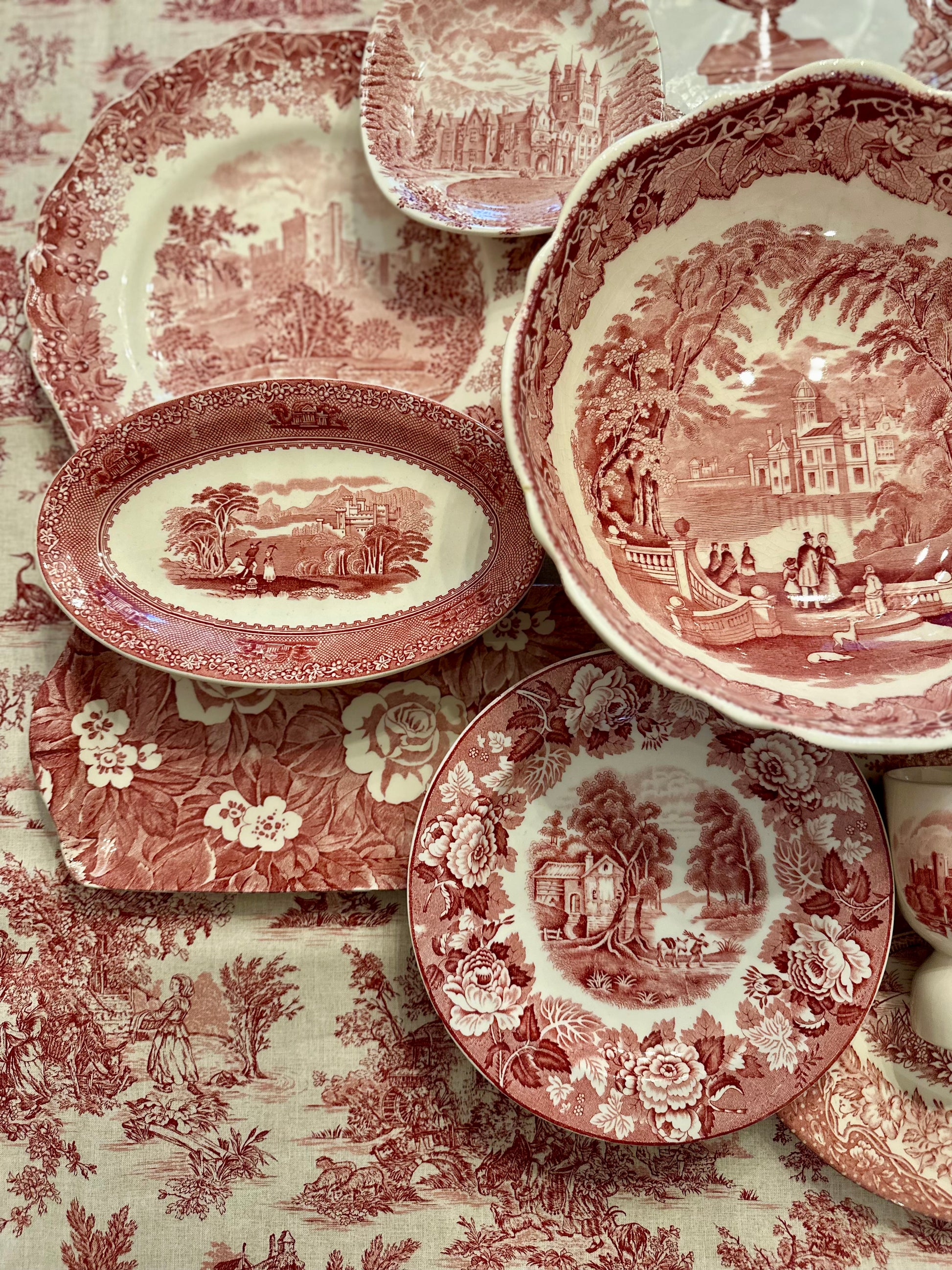 Royal Staffordshire “Jenny Lind” Pink Transferware Oval Relish Tray ...