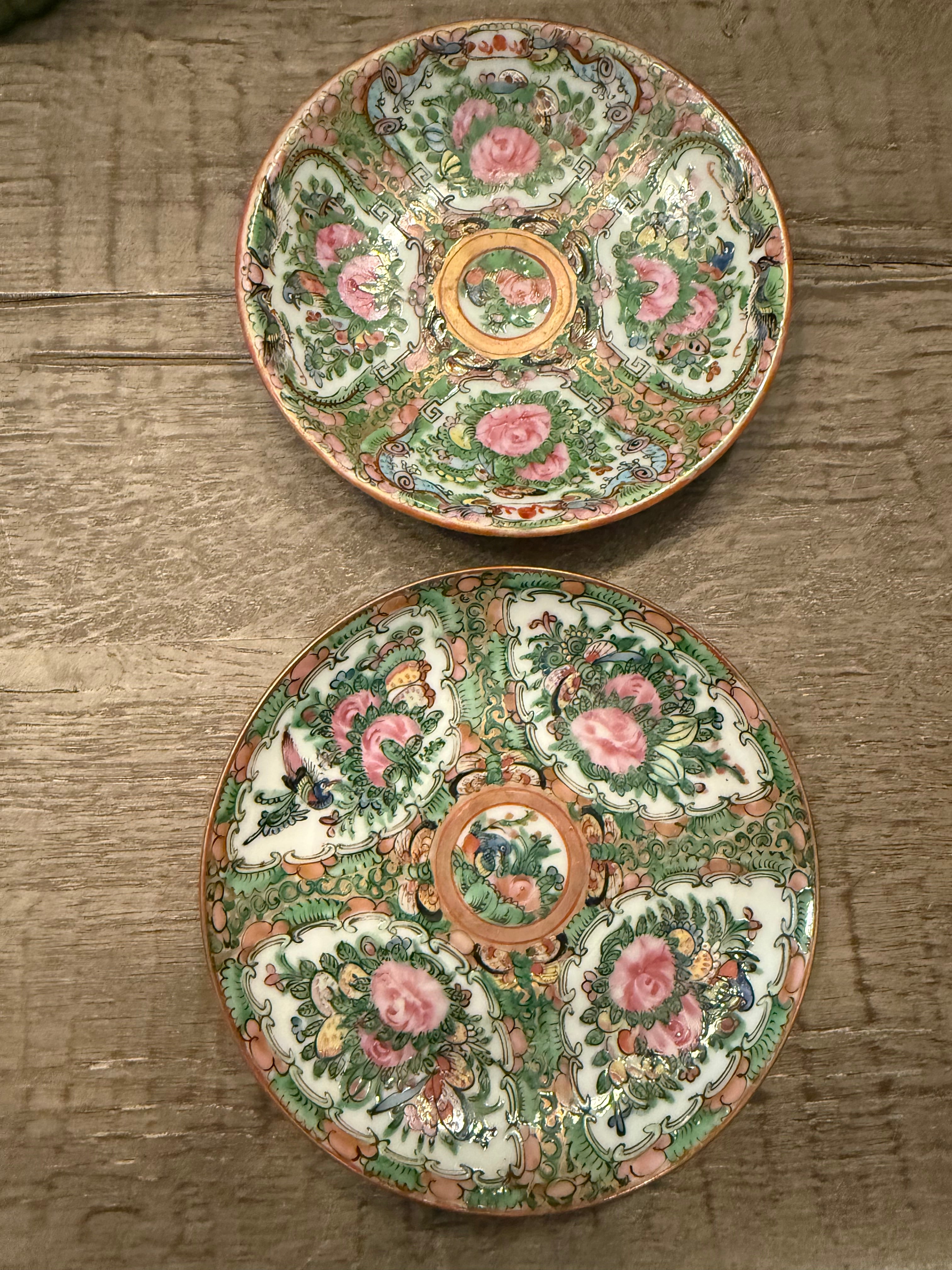 Live 4/1 for Veronica - Antique Pair of 5.5” Rose Medallion Plates ...