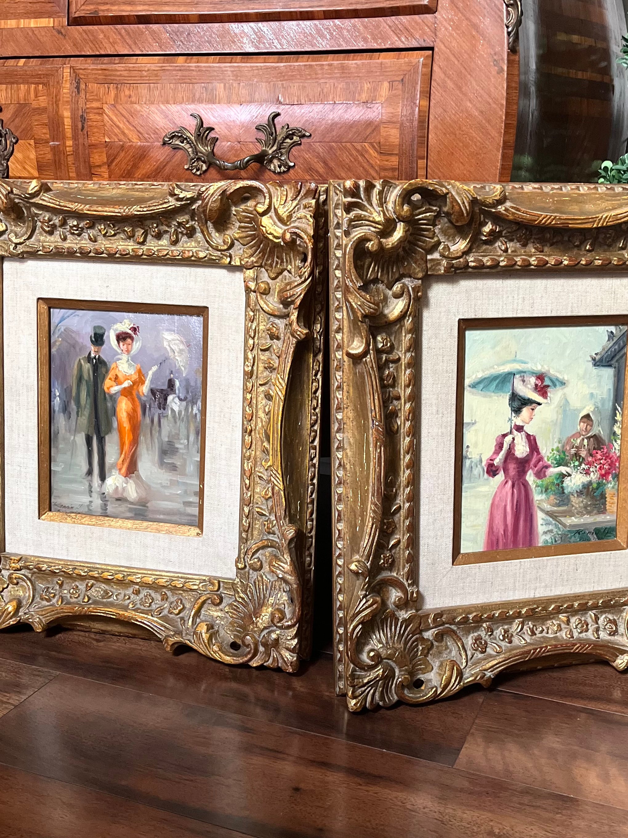 Live 09/09 Reserved Amanda!! Beautiful Pair Of Original Oil On Canvas ...