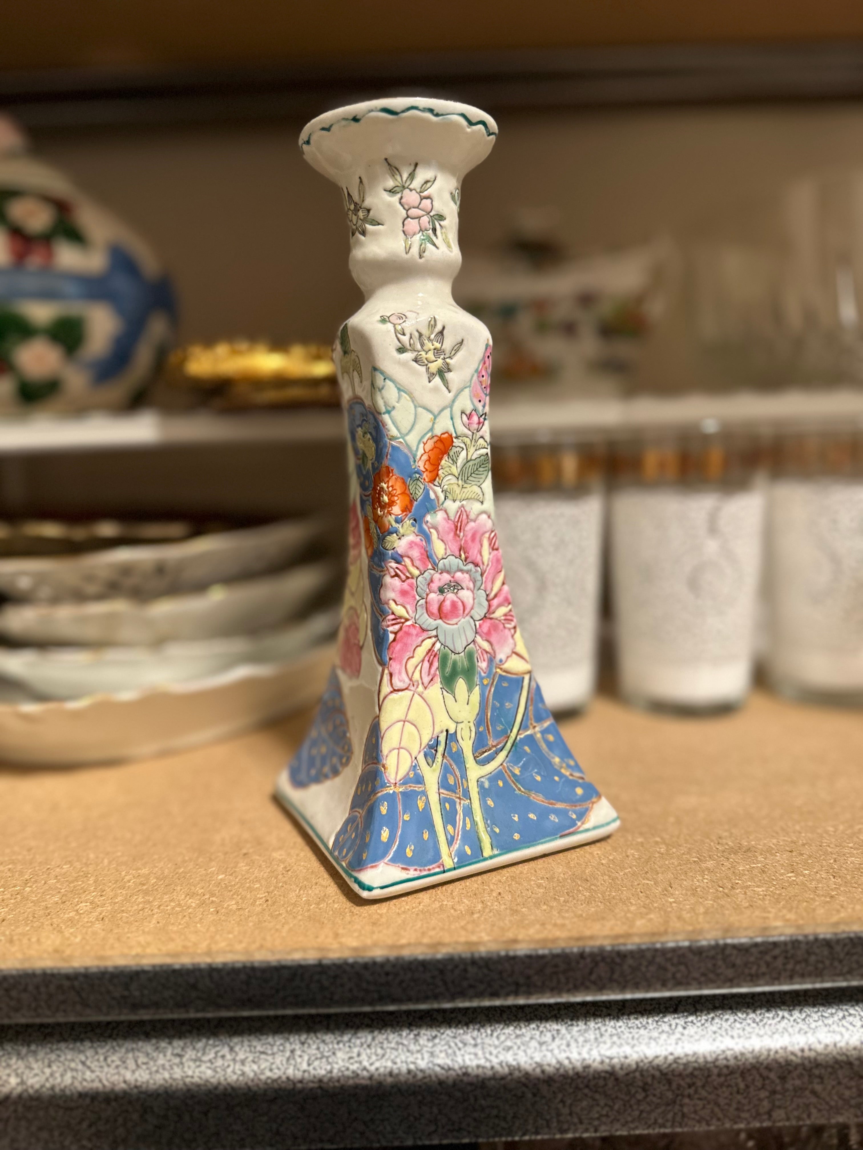 Reserved for Dana - Vintage Tobacco Leaf Single Candlestick, Andrea by ...